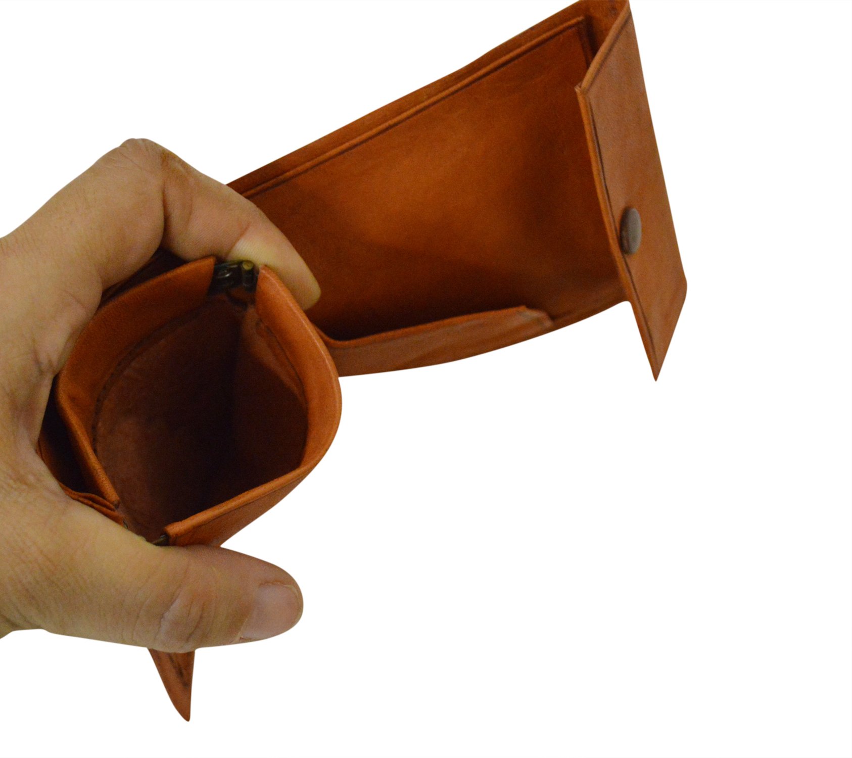 Treasures Of Morocco Moroccan Handmade Wallet Credit Card Leather Coin Change Pocket Small Orange