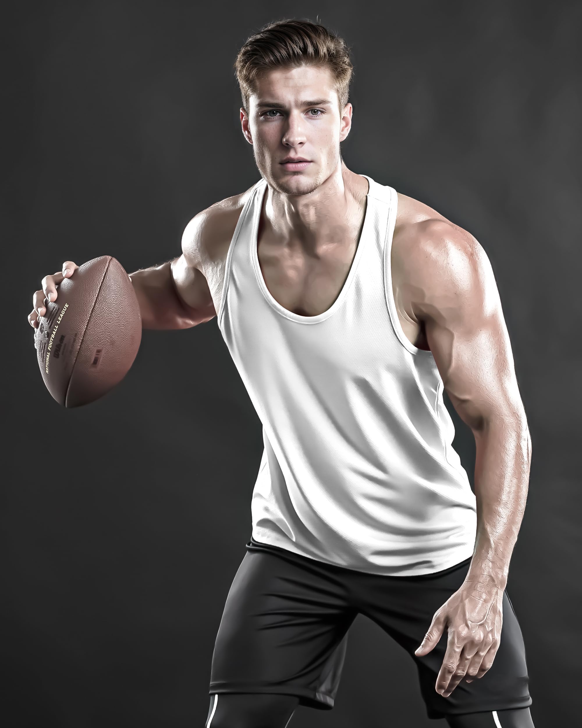 DRSKIN Men's 4-Pack Dry Fit Y-Back Muscle Tank Tops, Gym Bodybuilding Training, Athletic Workout Cool Shirts (BTF-ME-TA, M)