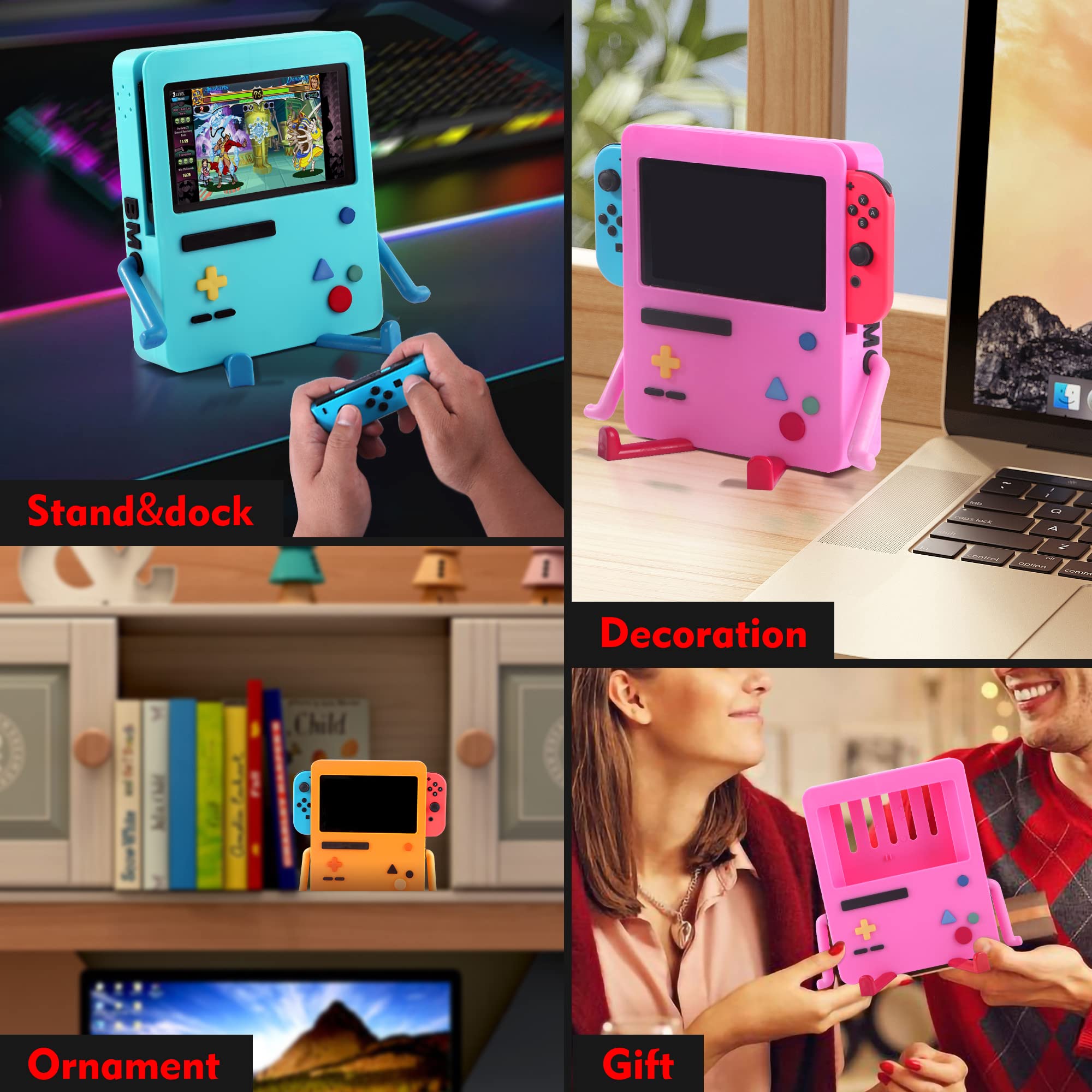 GRAPMKTG Charging Stand Unique Gifts for Game Lover Compatible with Nintendo Switch Portable Dock Blue