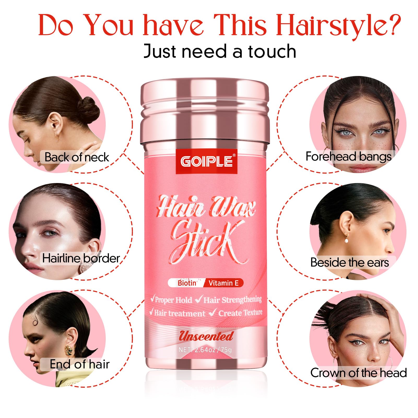 Long-Lasting Wax Stick for Wig Styling - Smoothing & Slick Stick for Wigs, Frizz Control Gel with Edge Bands