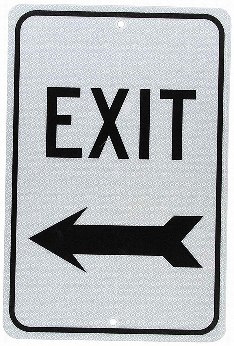 DYLAN MILLER Road Sign EXIT BIN0838 8 x 12 Inches Metal Sign Durable Indoor and Outdoor Signs, Street Signs