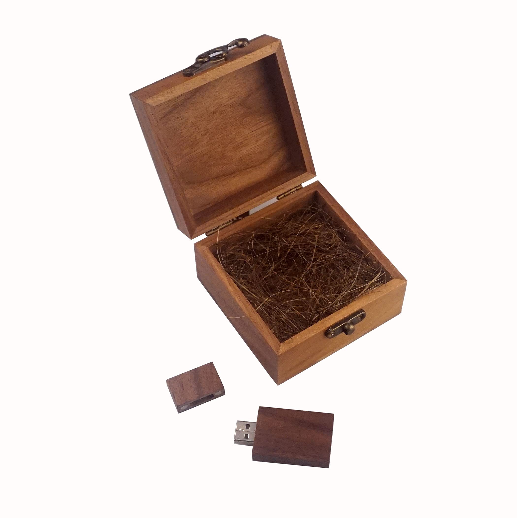 LONMAIX Walnut Wooden USB Flash Drive 16GB with Wooden Box for Weddings, Photography, Couple