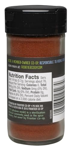 Frontier Co-op Smoked Paprika, 1.87 Ounce, Oak Wood Smoked & Ground Spanish Paprika, Deep Smokey Flavor, Kosher