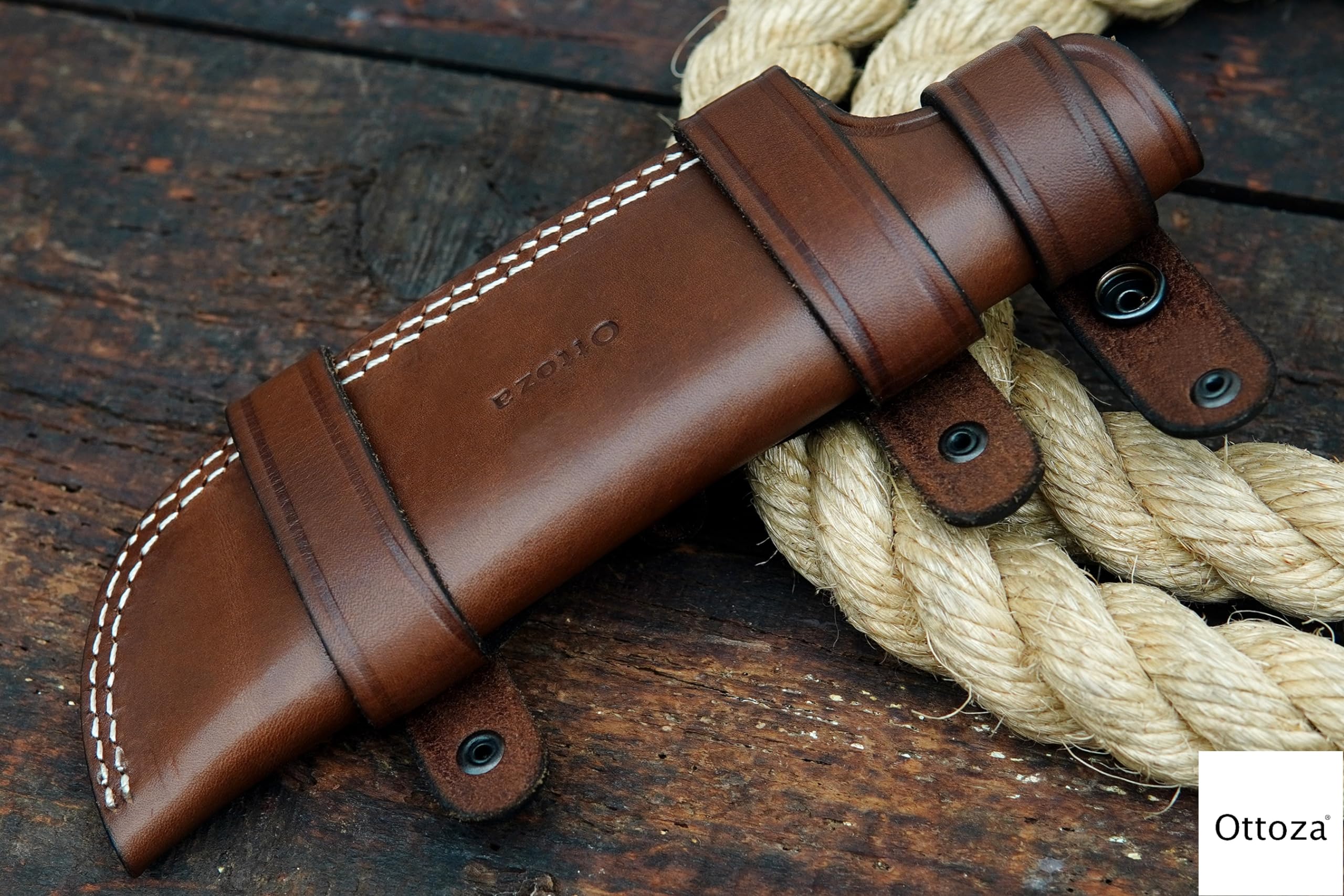 Ottoza TOP GRAIN Leather Knife Sheaths for Fixed Blade Knives, RIGHT HAND Leather Knife Sheath for Belt, Leather Knife Holster Belt Knife Holder, Horizontal Knife Sheath for Belt No:2