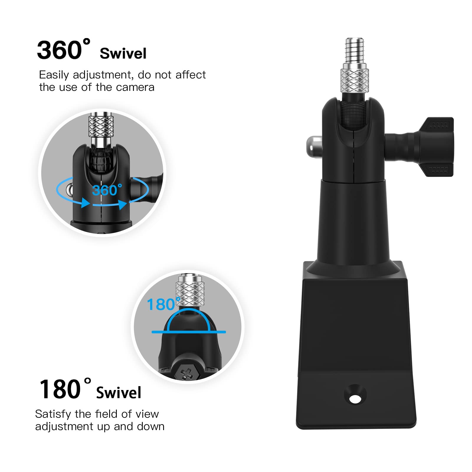 Koroao Wall Corner Mount for Ring Spotlight Cam Battery and Stick Up Camera,Solar Panel,Super Solar Panel,Compatible with Other Cameras with 1/4 Screw Mount (Black)