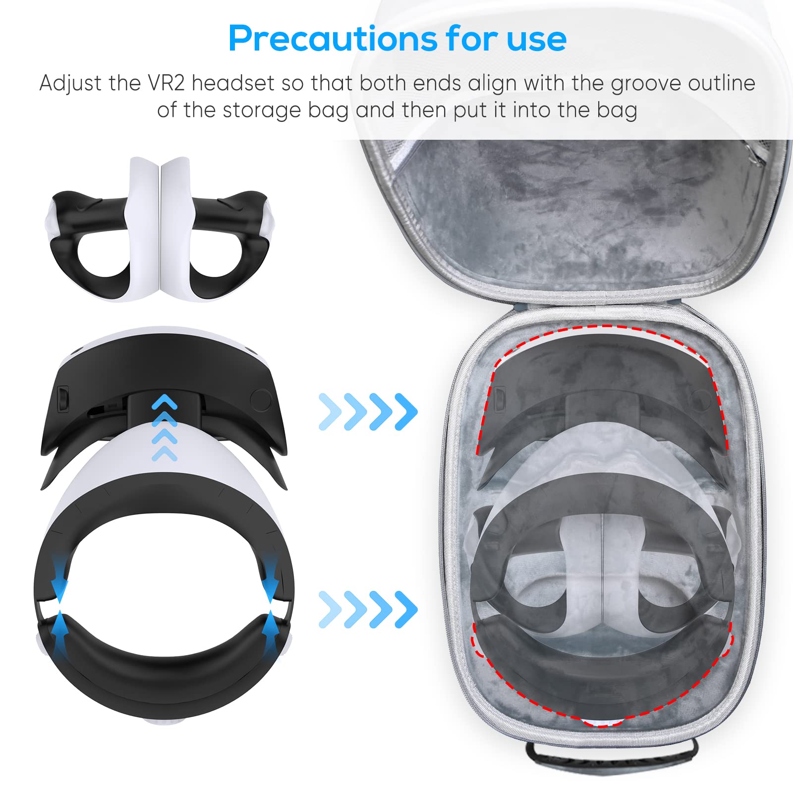 Hard Carrying Case Bag for PlayStation VR2 Gaming Headset and Touch Controllers Accessories,Suitable for Travel and Home All-in-One Storage,Lightweight Waterproof Box for PSVR2 with Shoulder Strap