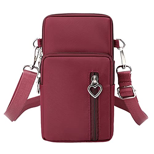 Graywhsky Fashion Solid Color Non Printing Women's Shoulder Handbag Zipper Messenger Bag Mobile Phone Bag Shoulder Sling Bag