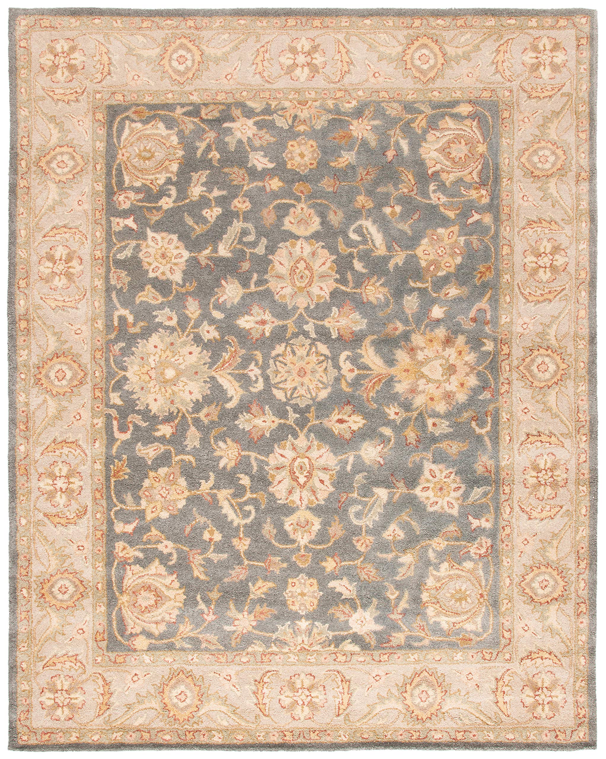 SAFAVIEH Antiquity Collection 3' x 5' Blue / Beige AT312A Handmade Traditional Oriental Premium Wool Area Rug