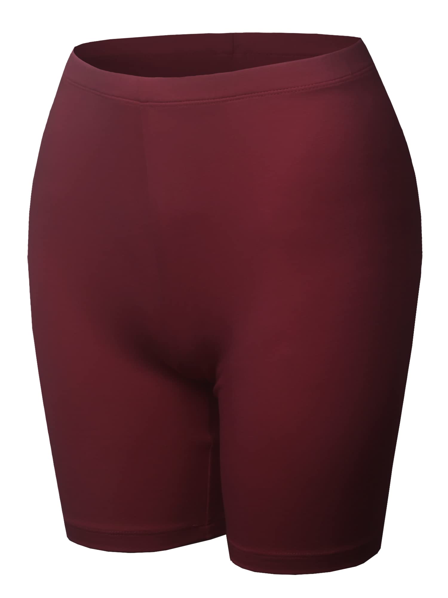 Essential Active Daily Cotton Mid Rise Biker Shorts Dark Burgundy 3X