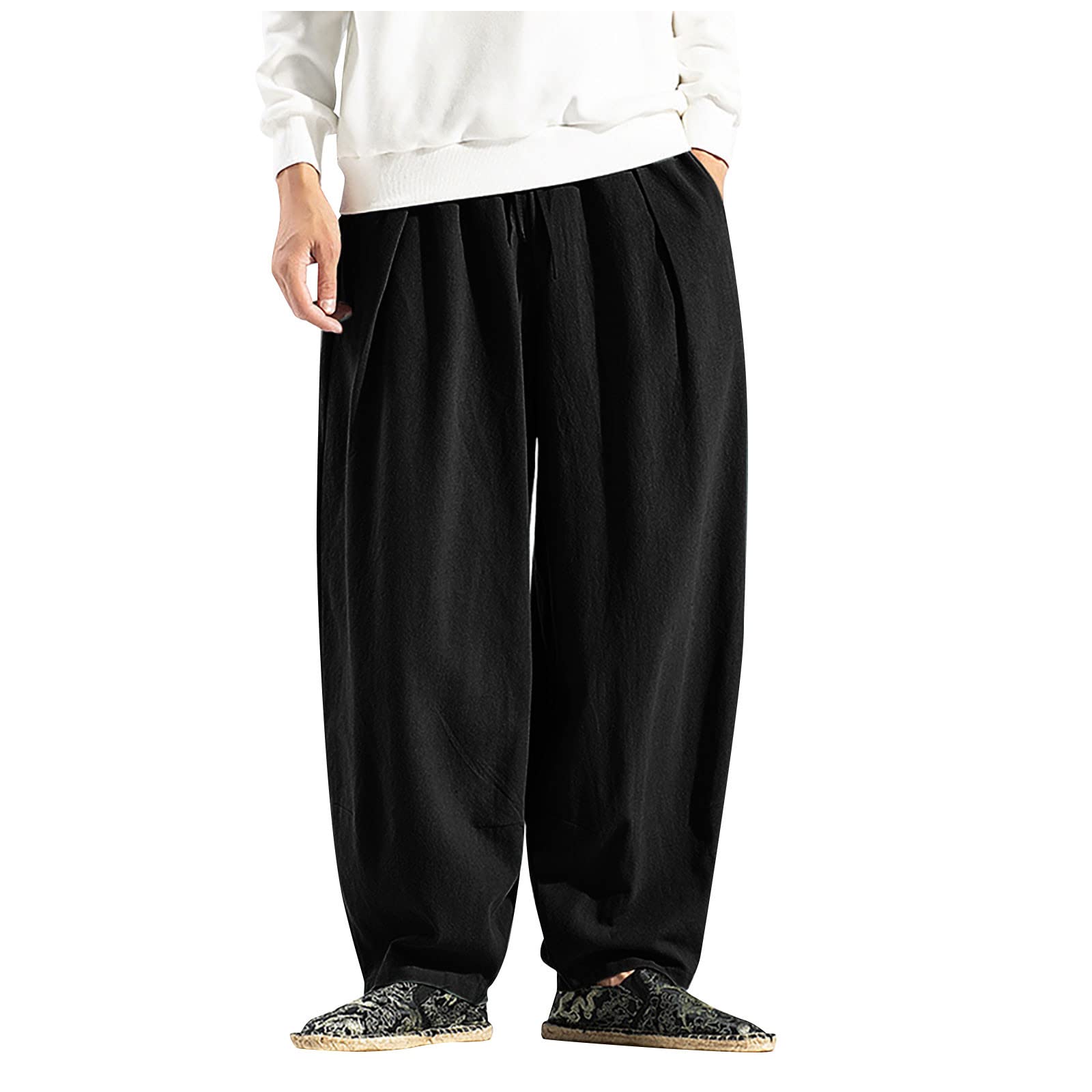 FlekmanArt Harem Pants for Men Mens Sweatpants Sweatpants for Men Comfortable Breathable Trousers Mens Workout Pants