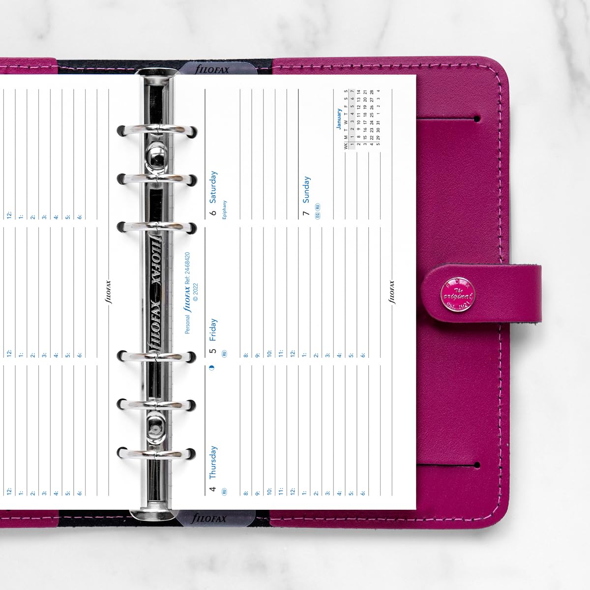 Filofax Personal horizontal week on two pages with appointments 2024 diary