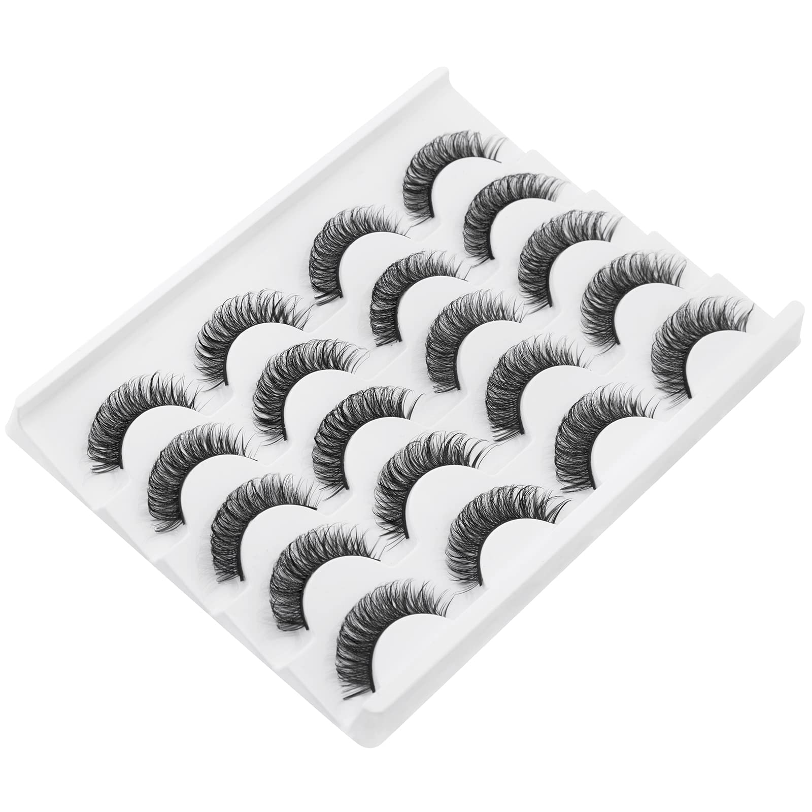 KOUSEI Eyelashes Russian Strip Lashes Natural Wispy Fluffy Eyelash Extension Effect Fake Eyelashes 10 Pairs Pack (Russian-B)