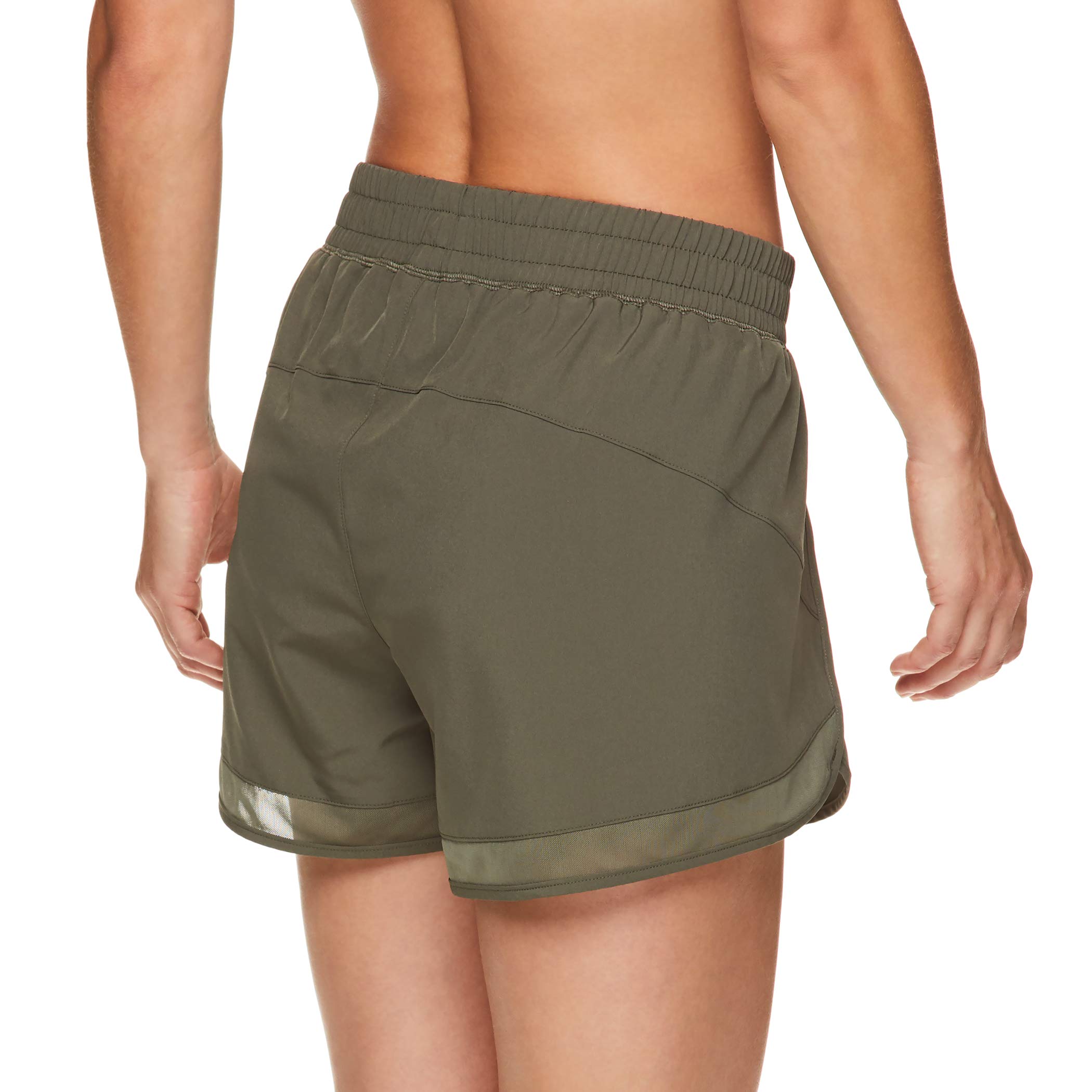 Gaiam Women's Warrior Yoga Short - Bike & Running Activewear Shorts - 3 Inch Inseam - Dusty Olive Mesh, X-Large