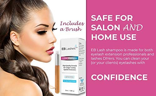 Existing Beauty Lash Shampoo for Lash Extensions - Eyelash Extension Cleanser with Brush - Sensitive Eyelash Shampoo Foam and Lash Wash for Eyelash Extensions and Natural Eyelashes Lashes (50ml)