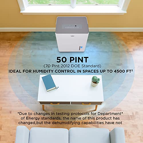 Ivation 4,500 Sq. Ft Energy Star Dehumidifier With Pump, Large Capacity Compressor De-humidifier for Big Rooms and Basements with Continuous Drain Hose Connector and Pump, Auto Shutoff and Restart