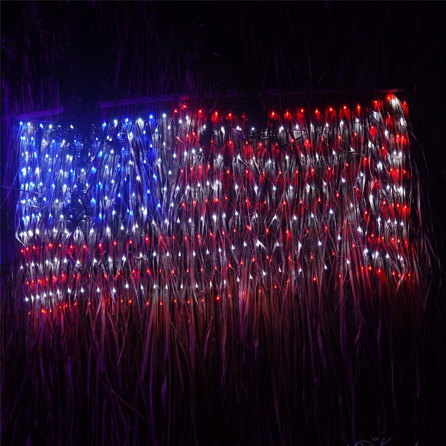 Twinkle Star American Flag Patriotic Lights (Super Larger & Safer), Outdoor Lighted USA Light String Waterproof Hanging Ornaments for Independence Day, July 4th, National Memorial Day