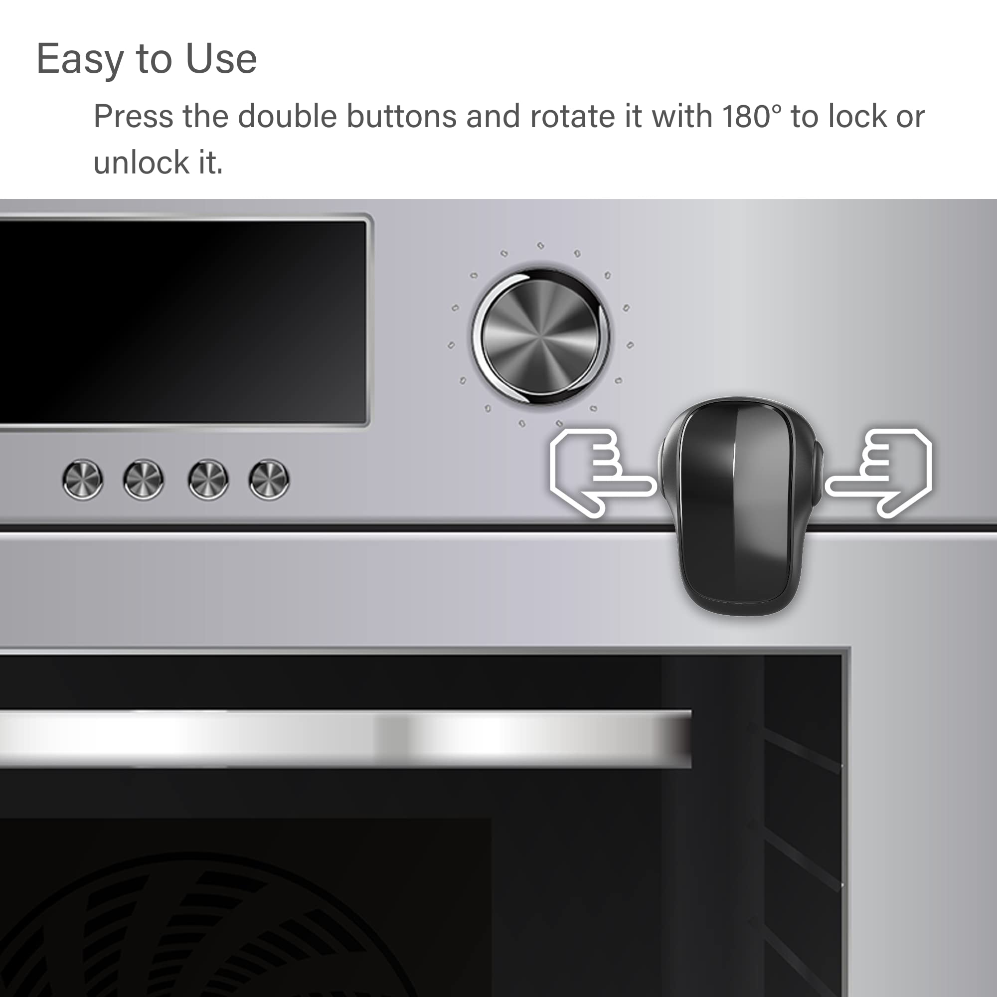 Oven Lock Childproof, Oven Front Door Lock Child Safety, Easy to Install, Heat-Resistant, Black, by Heart of Tafiti