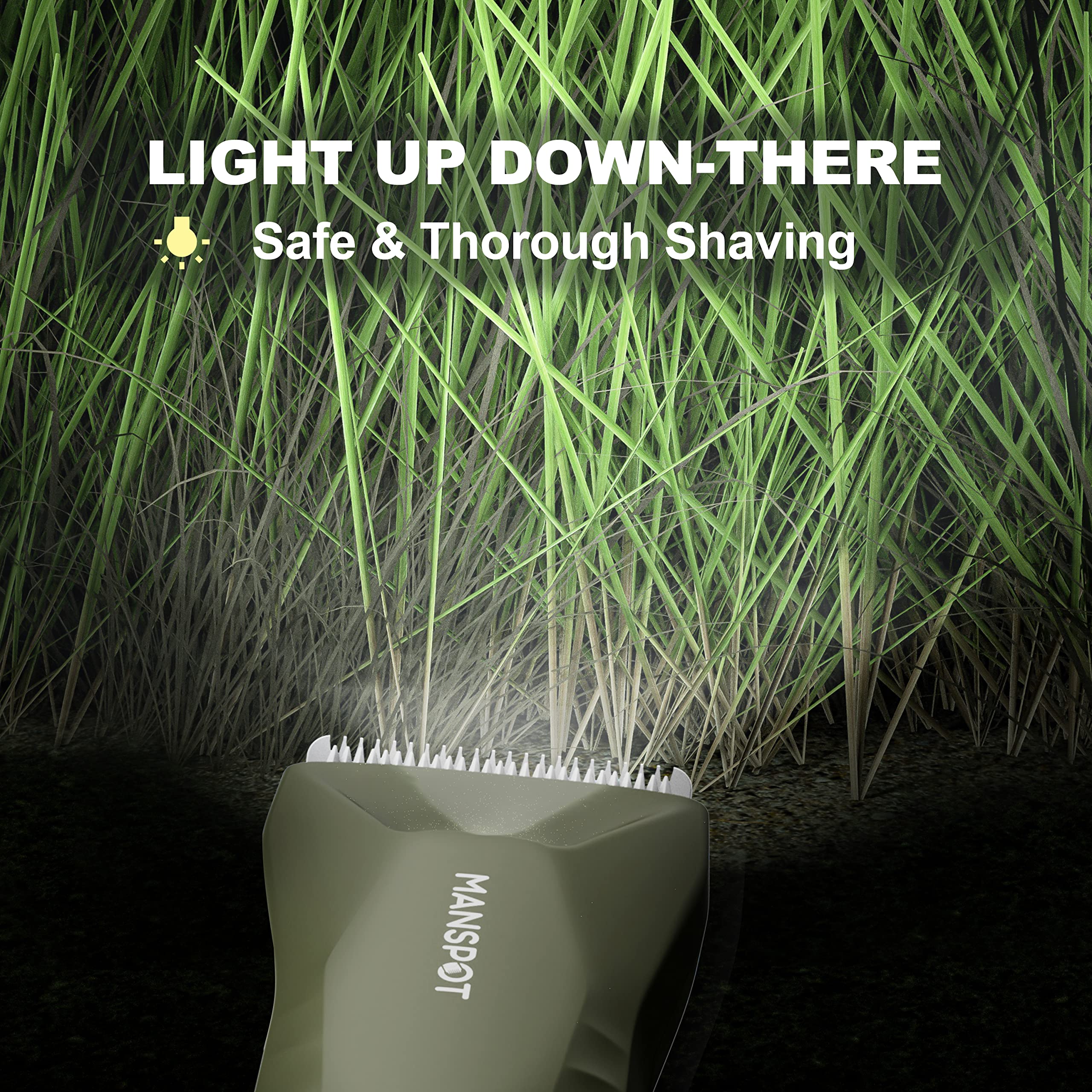 MANSPOT The Men's Grooming Kit Contains: The Upgraded Electric Groin Hair Trimmer and Ceramic Blade for Replacement Head