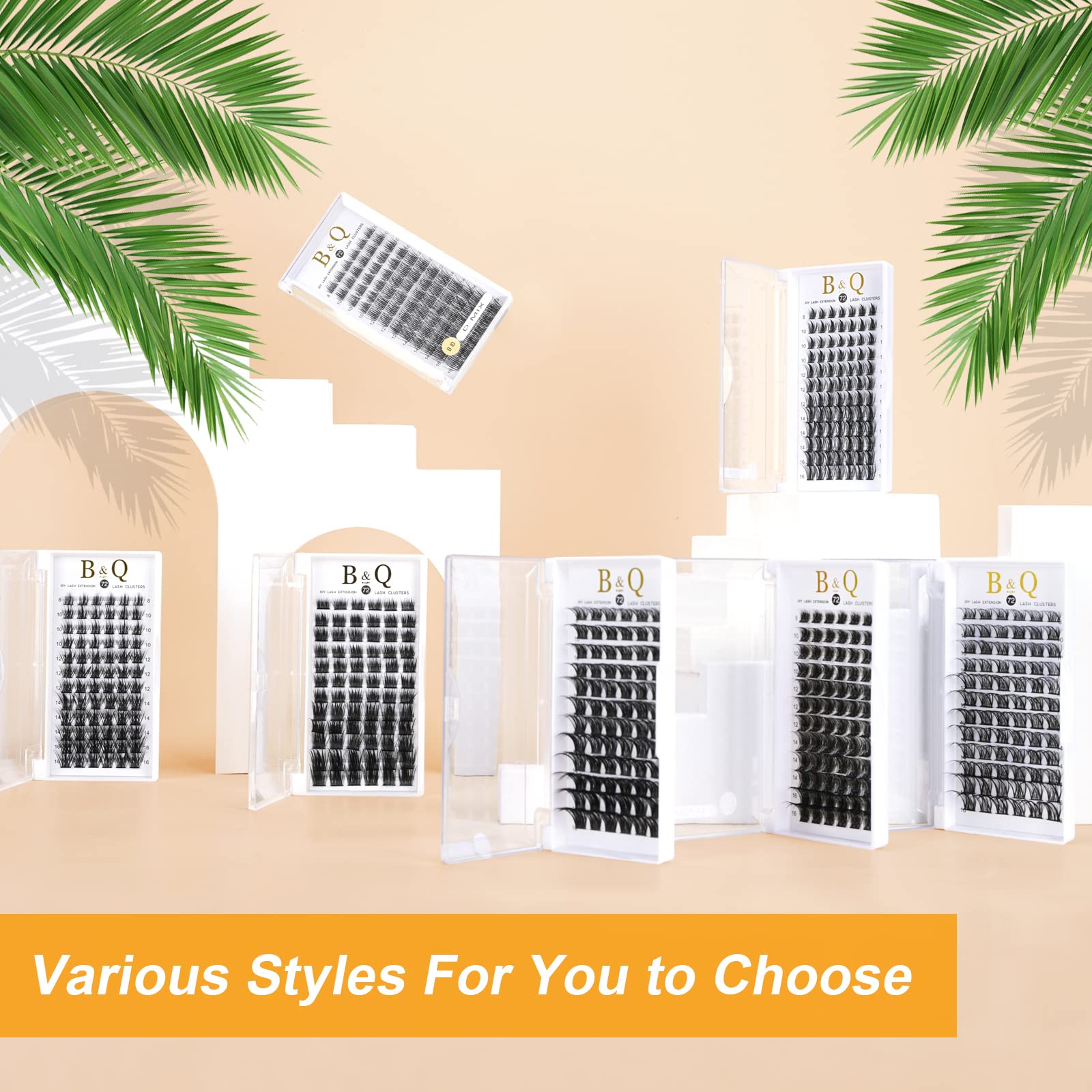 Lash Clusters B09 DIY Lash Extensions 72 Clusters Lashes D Curl B&Q LASH Wispy Fluffy Eyelash Clusters Extensions Strip Lashes Individual Lashes Wisps DIY at Home (B09,D-14mm)
