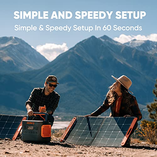 Jackery SolarSaga 100W Portable Solar Panel for Explorer 240/300/500/1000/1500 Power Station, Foldable US Solar Cell Solar Charger with USB Outputs for Phones(Renewed)