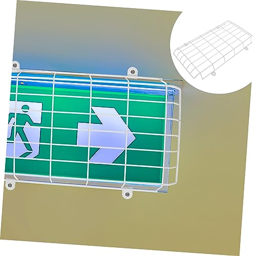 PHENOFICE Exit Light Commercial Emergency Exit Sign Light Wire Guard Cage Stopper Fixture LED Exit Sign Signs Outdoor Wall-mounted Exit Sign Wire Cove Gaurd Signal The Wire Tinsel White Iron