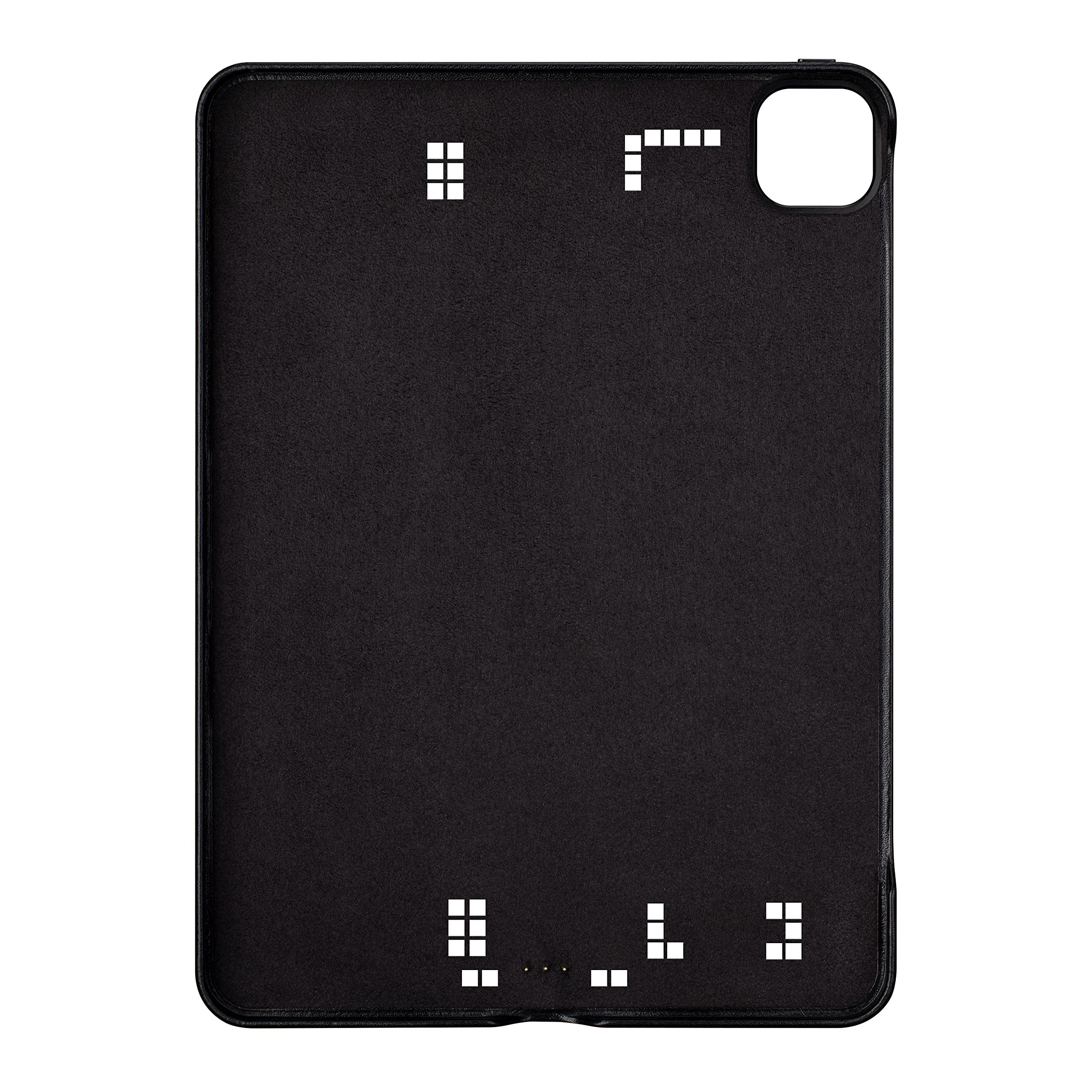 MAOGOAM Magnetic Leather Case Cover for iPad Pro 11 inch 3rd Generation Compatible with Magic Keyboard, Genuine Vegetable Tanned Leather Case with Pencil Holder, [Keyboard Not Included], Black