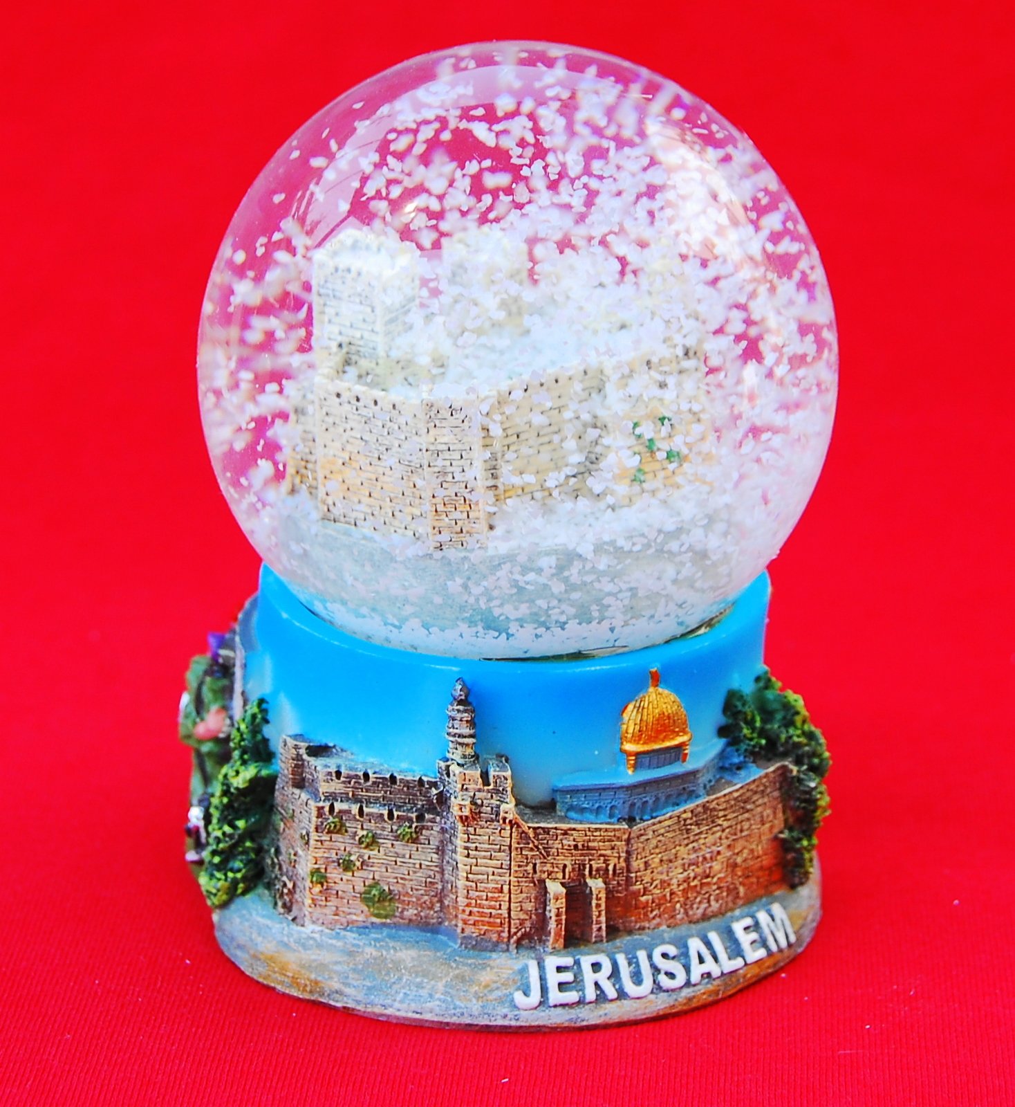 Snowdome Israel City of Jerusalem Snowglobe Holyland Souvenir.The Walls