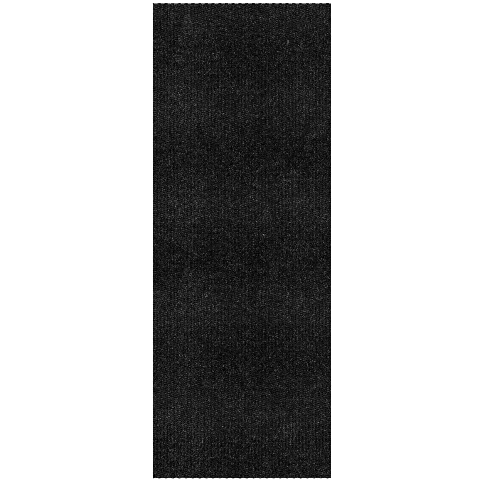 Ottomanson Solid Design Non-Slip Rubberback 3x3 Indoor/Outdoor Area Rug for Entryway, Living Room, Bedroom, Kitchen, Bathroom, Patio, 2'7" x 3', Black