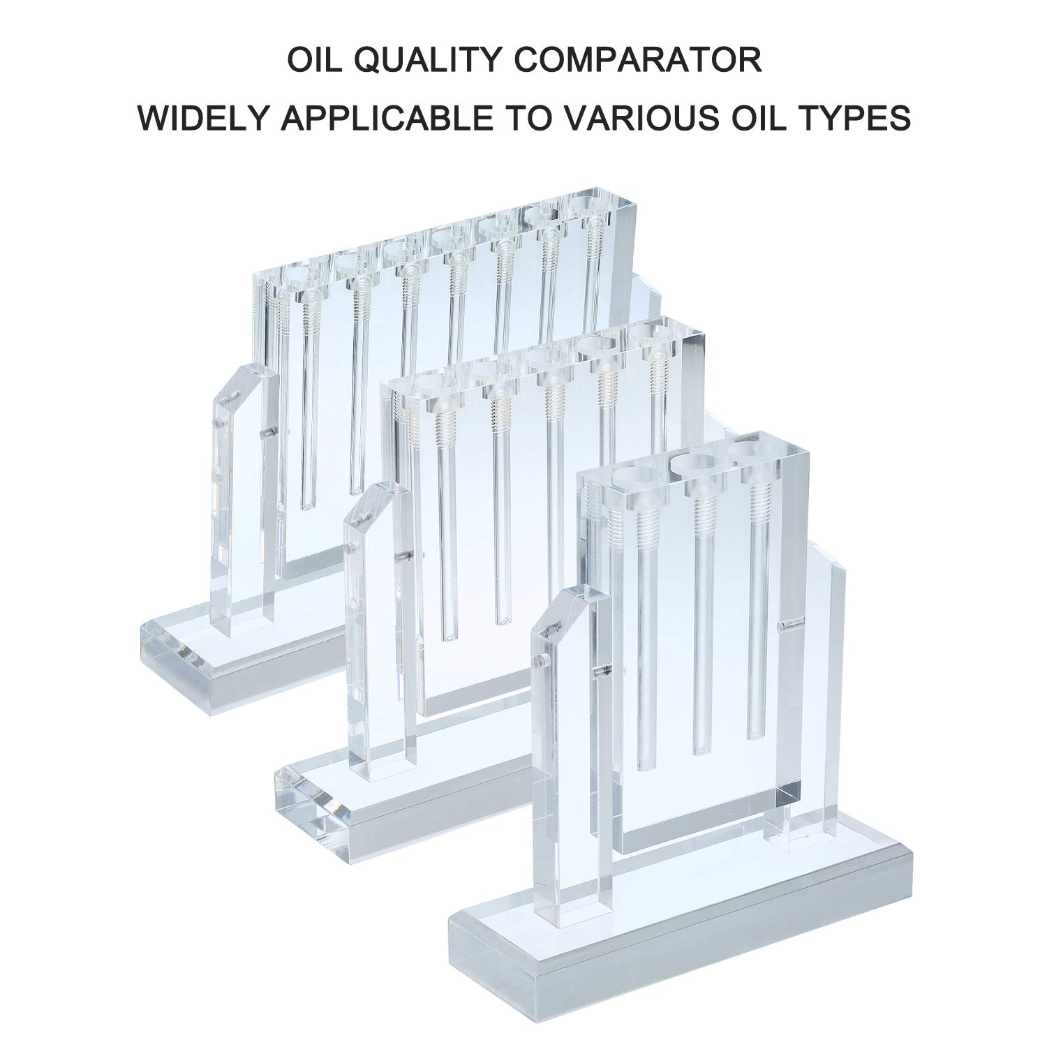 HUIOP Comparator,7 Tubes Automobile Oil Quality Comparator Transmission Oil Viscosity Tester Comparator Transparent Glass Tester Demonstration Stand