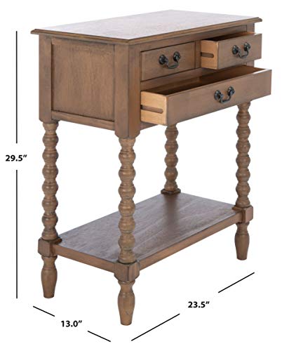 SAFAVIEH Home Collection Athena Brown 3-Drawer Console Table