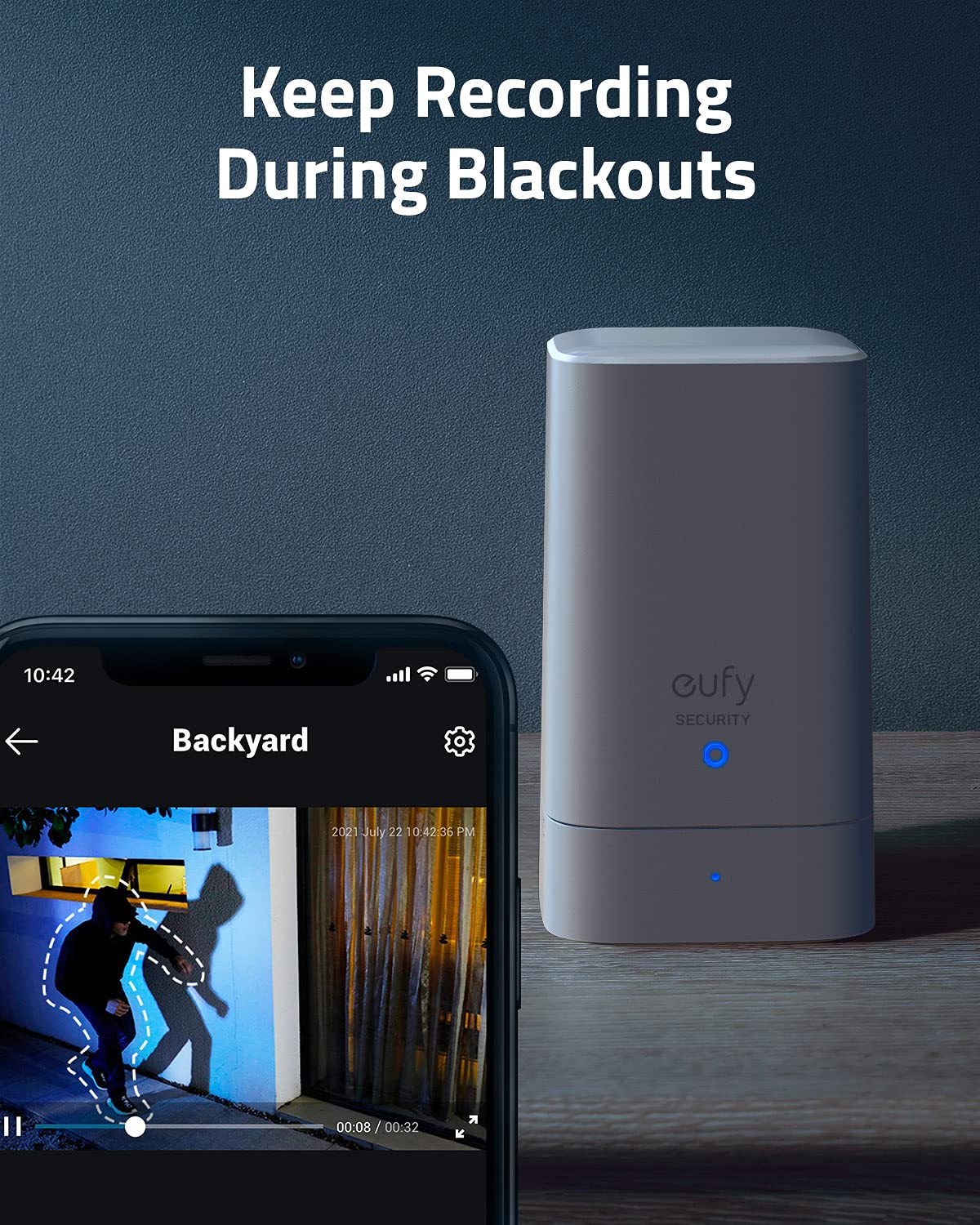 eufy Security eufy Backup Battery for HomeBase 2, Continuous Power Supply in Power Outages and Emergencies, Backup Battery System, Compatible with eufy Homebase 2, Extra Battery and Protection