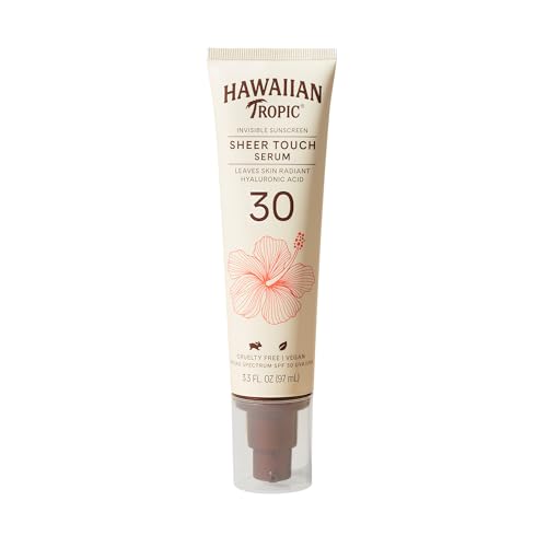 Hawaiian Tropic Sheer Touch Body Serum SPF 30, 3.3 oz | Hyaluronic Acid Serum, Sunscreen , Hydrating Serum, Travel Size, SPF 30, 3.3 oz