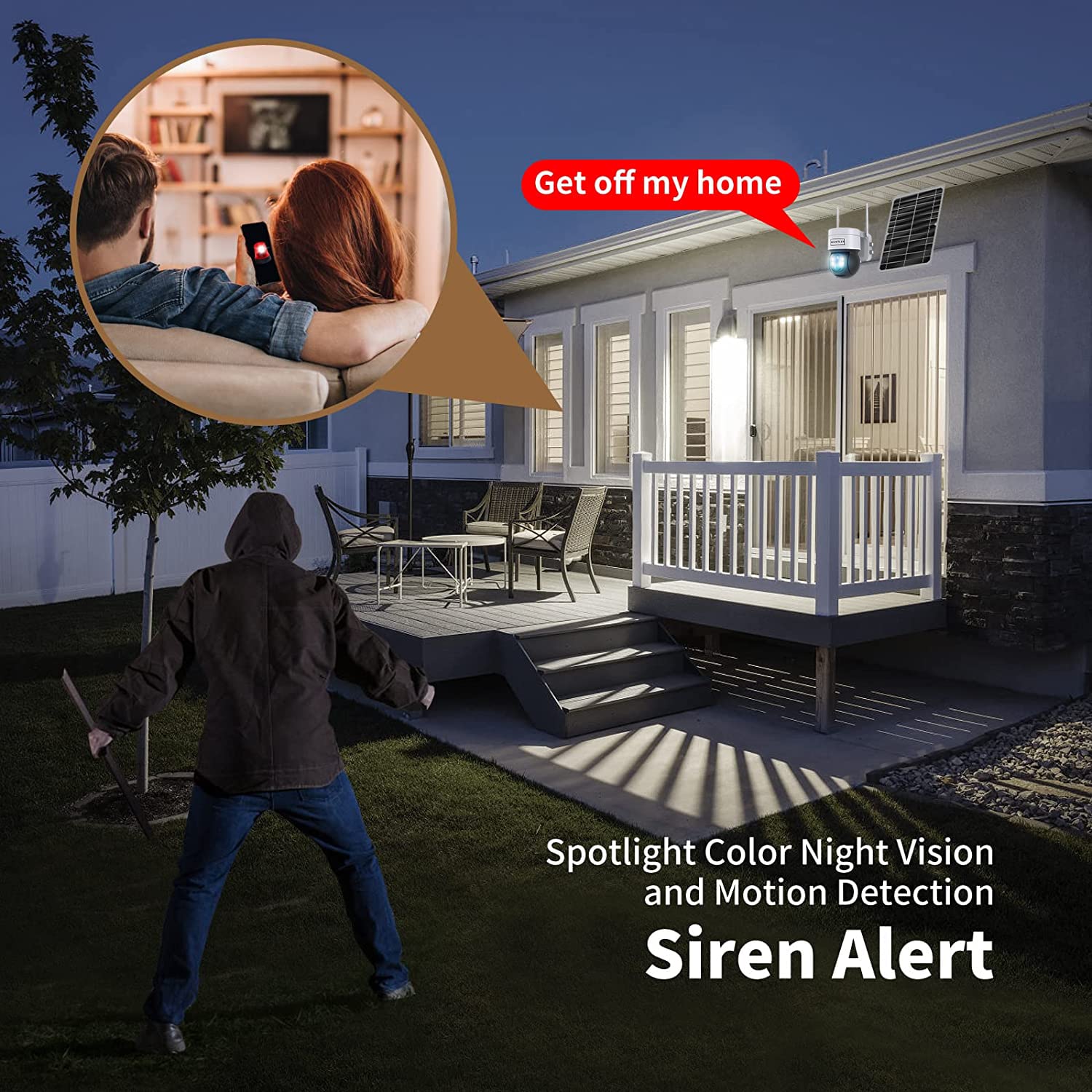 KUNTLEY 4MP UHD Security Cameras Outdoor Wireless Solar Powered,Pan Tilt 360°View Battery WiFi Security Cameras for Home Security,Color Night Vision, 2 Way Talk, IP65 Waterproof SD/Cloud WiFi Camera