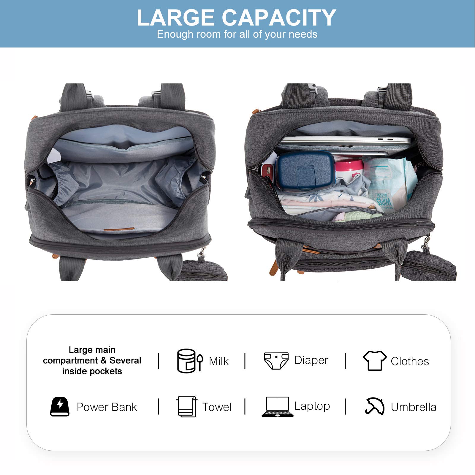 LOVEVOOK Diaper Bag Backpack Baby Diaper Bags for Girl Multifunction Small Travel Backpack Purse with Stroller Straps, and Insulated Pockets