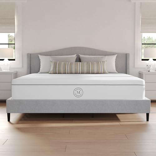 Martha Stewart SleepComplete King Mattress in a Box, Firm Pocket Spring and Foam Hybrid Mattress, Dual-Action Cooling, 5-Way Zoning, Coolweave Cover, 12 ", White