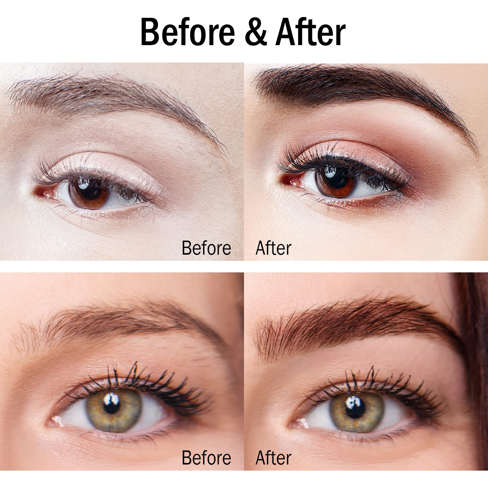 Eyebrow & Eyelash Color Kit, Eyebrow Ti-ŋt & Eyelash Ti-ηt, Suitable for Salon & Home Use (Brown)