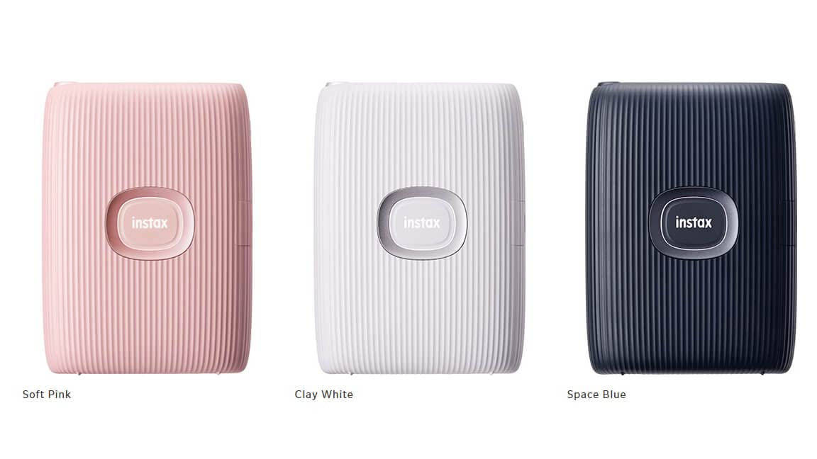 Fujifilm Instax Mini Link Instant Smartphone Printer (Dark Denim) with Fujifilm Instax Mini Film (10 Exposures, White, 2-Pack) Bundle (3 Items)