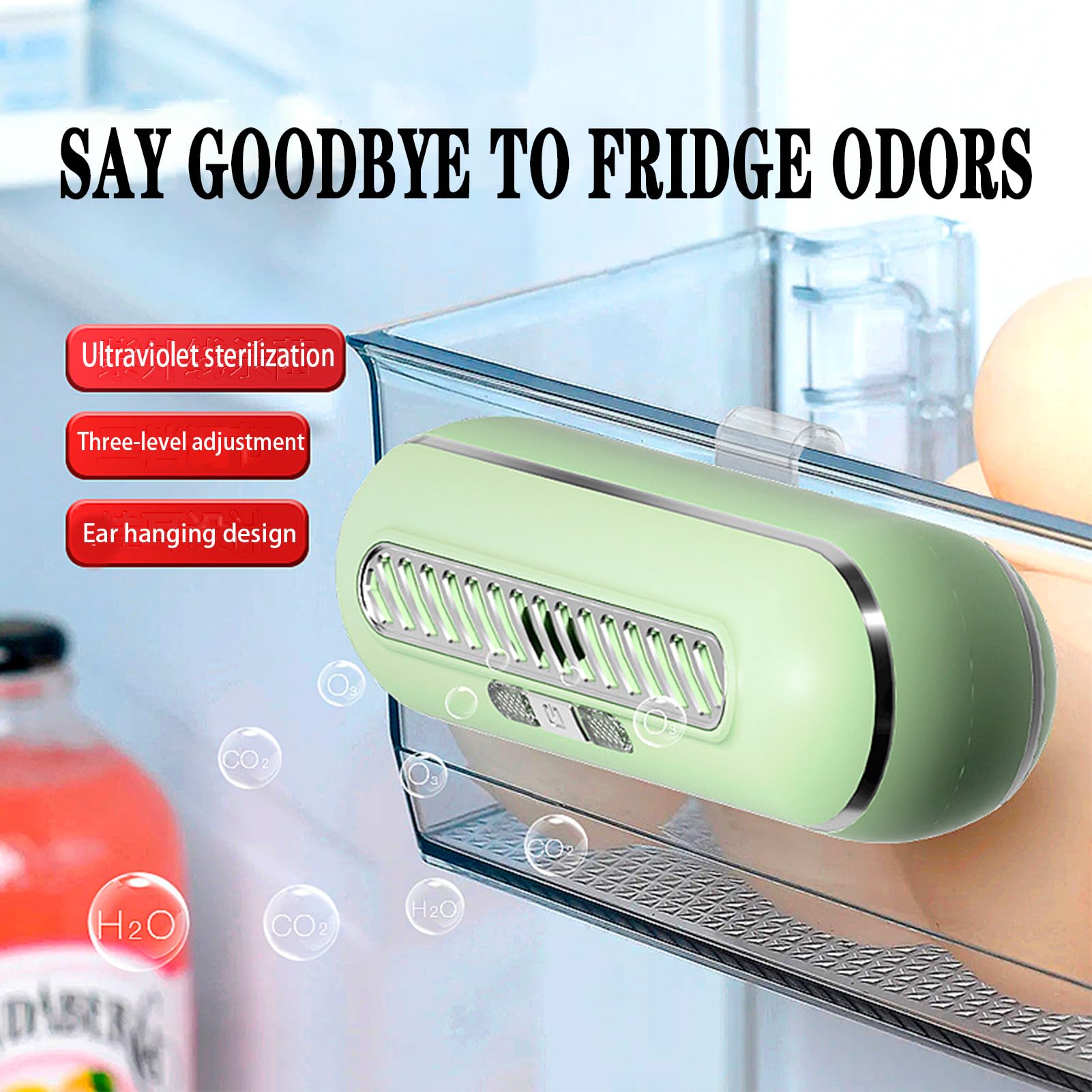 HEYAXA Refrigerator Deodorizer, Refrigerator Odor Eliminator,Fridge Deodorizer (GREEN)