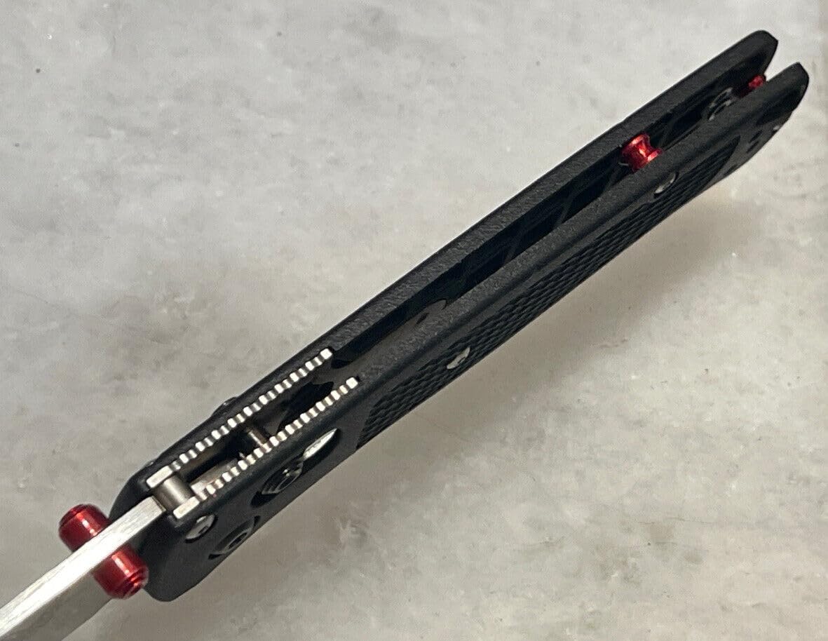Translucent Red Thumb Stud and Standoffs For Benchmade 535 Bugout Knife