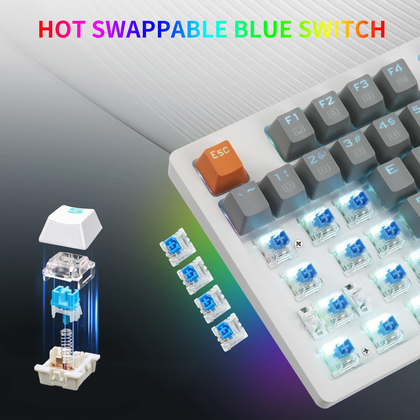 E-YOOSO Z-88 Compact Solid Color Backlit & RGB Sidelight for PC, MAC, PS4 Gamer (81 Gold)