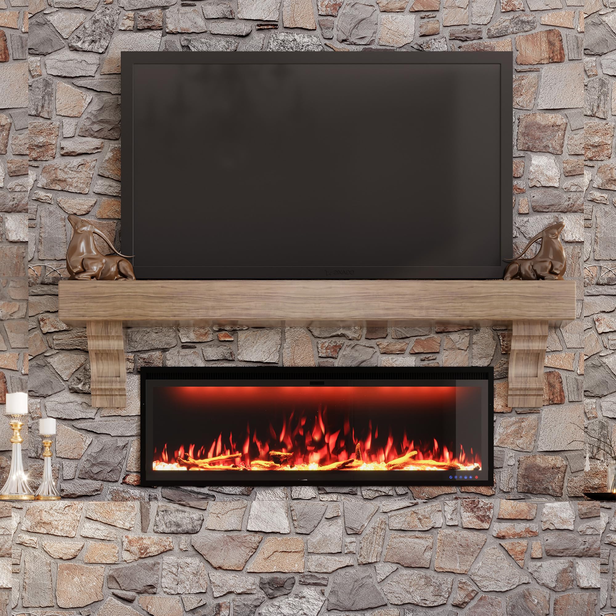 Fire Places Electric Fireplace Heater 30" Recessed Led Fireplace Wall Electric Fireplace Inserts with Timer, Remote Control, Adjustable Flame Color 750w/1500w