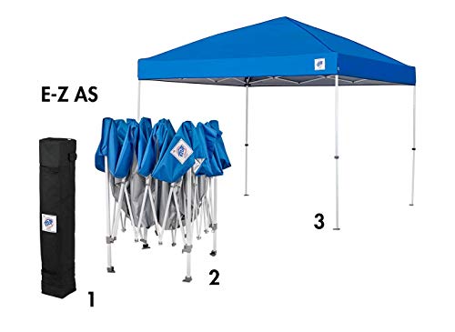 E-Z UP ENV3WH10RB, 10' x 10', Roller Bag, 4-Piece Spike Set, Recreational Grade Royal Blue Top NEW Envoy EZ UP Instant Canopy Shelter Tent, 10' by 10'