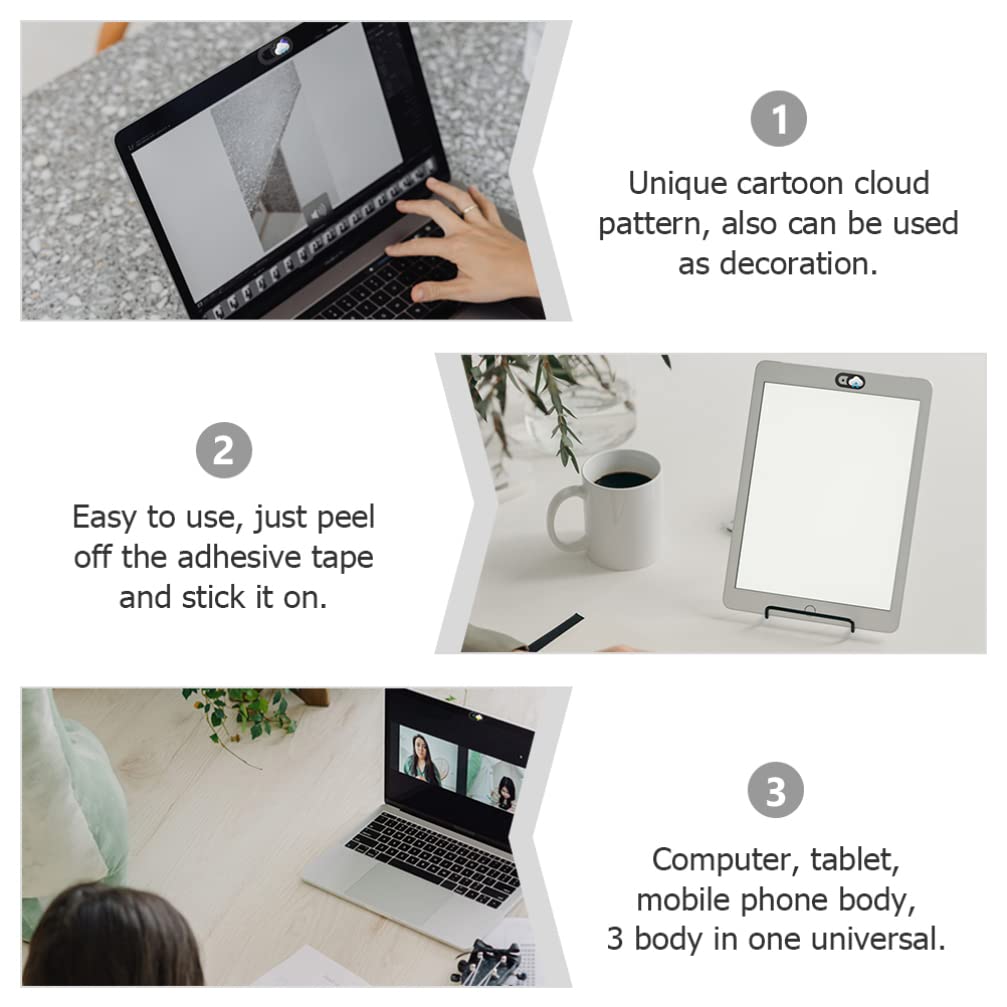 SOLUSTRE 6pcs Camera Cover Webcam Privacy Slider Laptop Camera Webcam Cover Slider Laptop Cam Cover Camera Slider Camera for Computer Phone Camera Computer Laptop Lens Slide Rail White Abs
