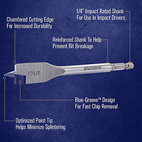 IRWIN SPEEDBOR Spade Wood Drill Bit 1" X 6" (88816)