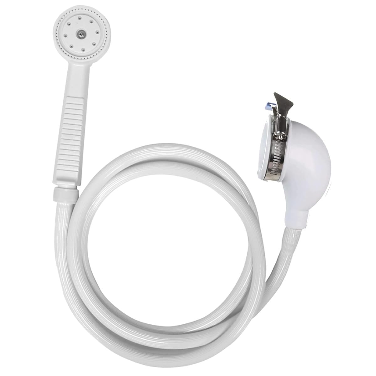 RMG Portable Hand Held Shower Sprayer for Bathtubs without Diverter - 42” Rubber Shower Hose and Sprayer - Convert Bathtub to Shower - Clamp to Secure Nozzle - Softer Rubber Connection