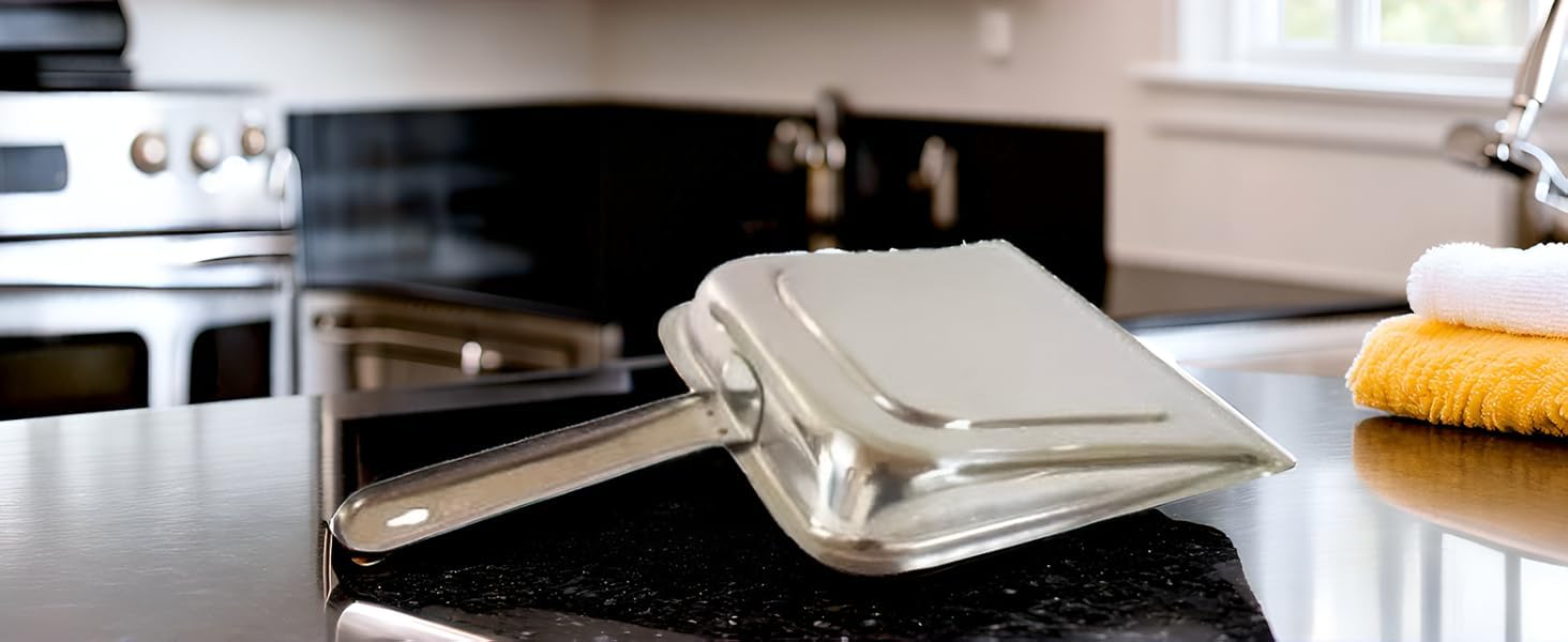 KASHVIYA Stainless Steel Dust Pan – Durable & Rust-Resistant Dustpan Supdi | Heavy-Duty Cleaning Tool for Home & Commercial Use