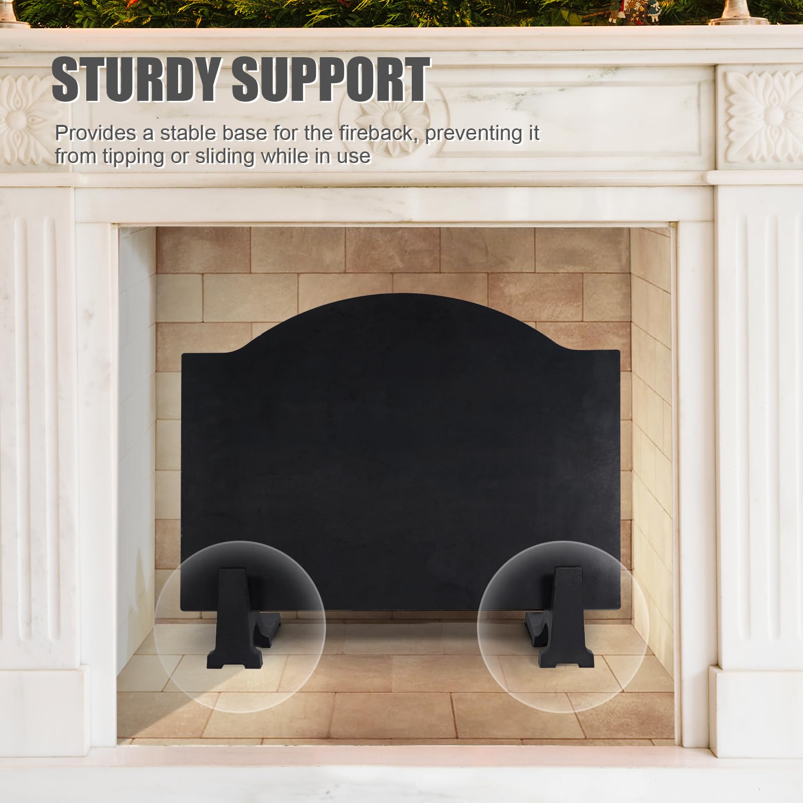 INNO STAGE Cast Iron Fireback Feet - Durable Fireplace Fireback Support for All Firebacks | Heavy-Duty Cast Iron Fireplace Feet, 1 Pair