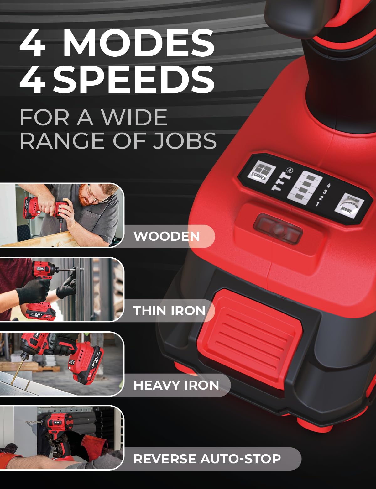Impact Driver,2500 In-lbs,1/4" Hex Chuck,High Torque 3200 RPM,Impact Drill With A 15C 21V 2.0Ah Li-Ion Battery,Fast Charger,Brushless Motor,Suitable for Domestic And Construction Site Work