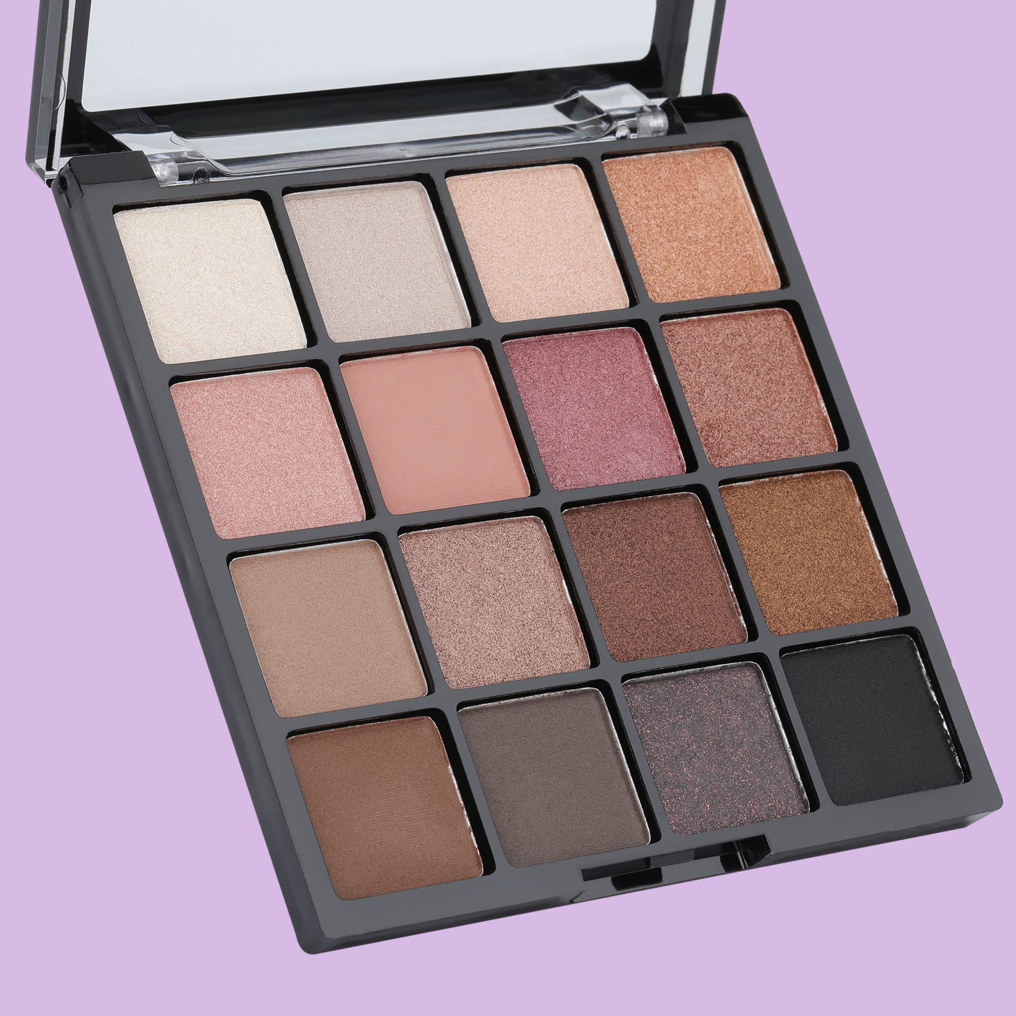 Matte Eyeshadow Palette Makeup Warm Neutral Shimmer Eye Shadow Cosmetics, Cream High Pigmented Shades, Long Lasting, Smoky Black Eye Makeup, Waterproof, 16 Colors Eyeshadow