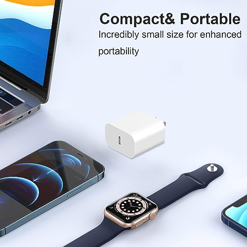 GAOJIXING 4-Pack USB-C Fast Charger for iPhone, 20W PD Power Adapter Wall Charger with USB C Cable Compatible with iPhone 14/14 Pro/14 Pro Max/14 Plus/13/12/11 and More, OFS-390, white-4